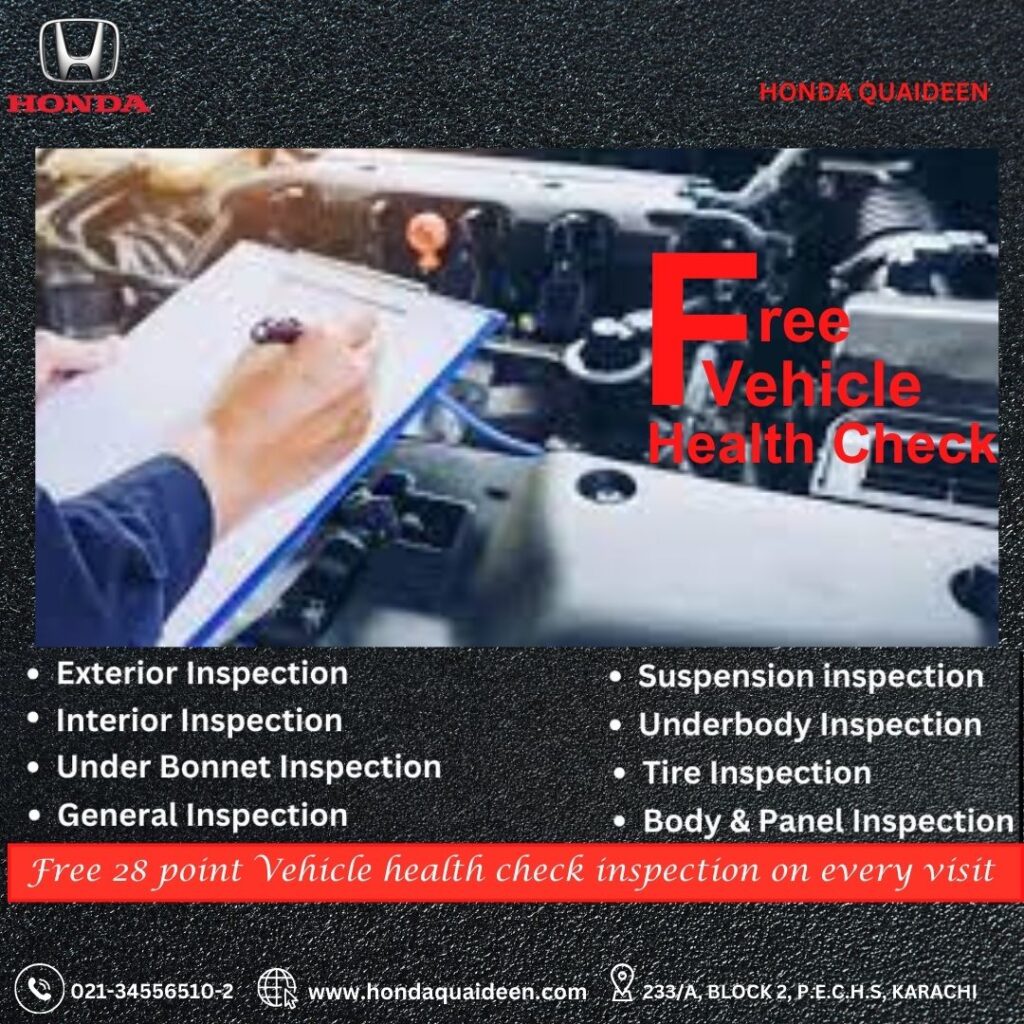 Free Vehicle Health Check – Honda Quaideen